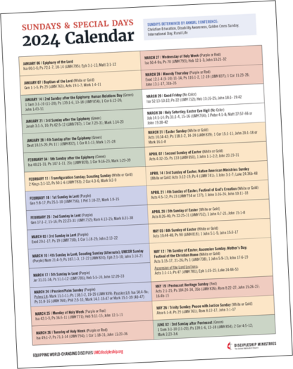 2024 Revised Common Lectionary Sundays & Special Days Calendar ... 2024 Revised Common Lectionary Sundays & Special Days Calendar ...